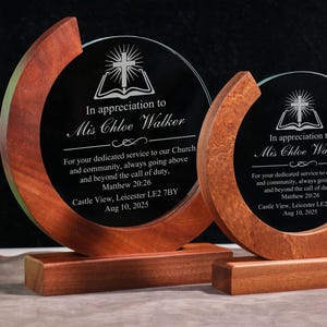 Christian Crystal Trophy, Personalized Religious Award, Custom Engraved ...