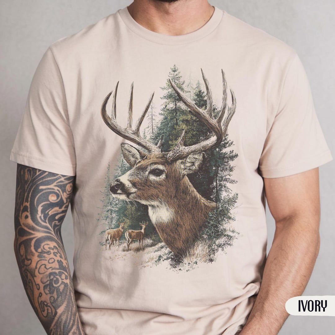 Vintage Majestic Buck Deer T-shirt | 90s Grunge Retro Forest Antler ...