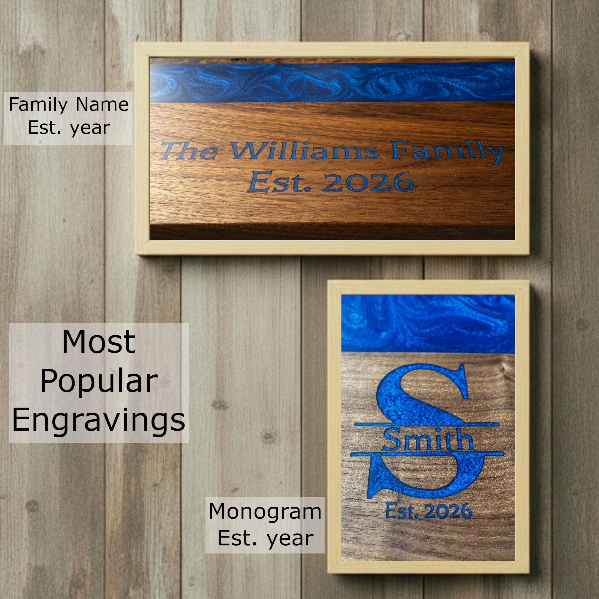 Custom Resin River Lazy Susan – Engraved Wood Turntable – 10 15 20 Inch ...