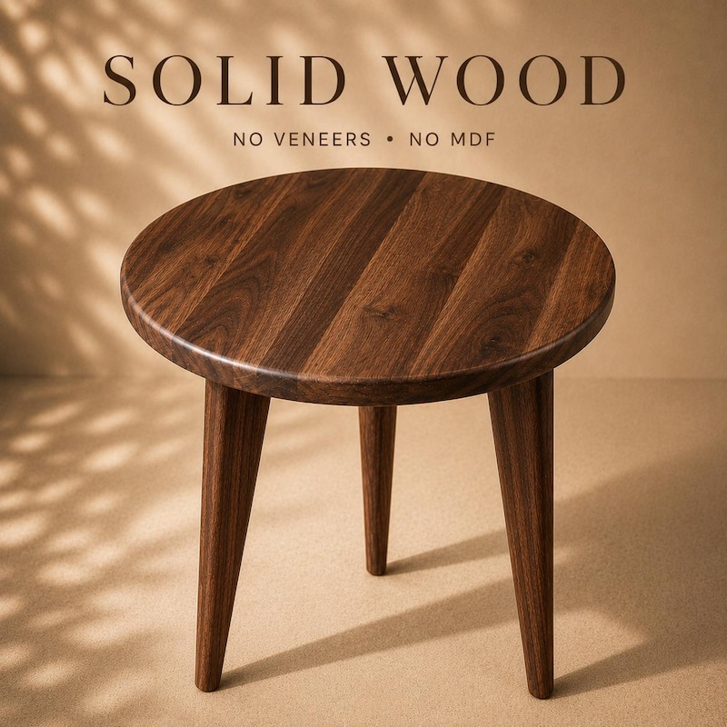 Round Wood Drink Table - Etsy