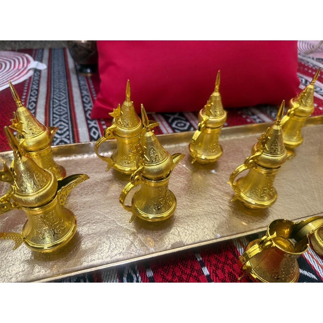 Gold Arabic Coffee Dallah Set 12 Piece Mini Decorative Henna Night - Etsy