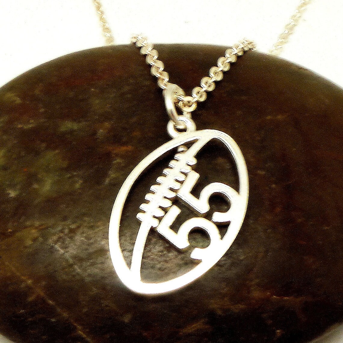 Personalized Number Football Necklace - Football Jewelry, Football ...
