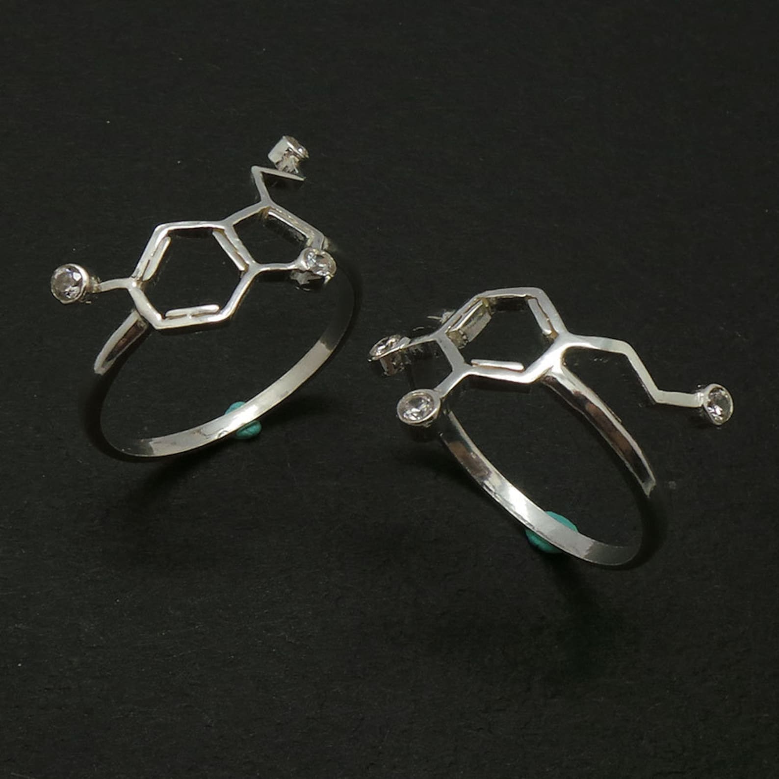 Set of 2 Serotonin and Dopamine Molecule Ring Chemistry - Etsy