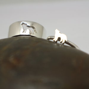 Wolf Couple Set Promise Ring - Wolf Jewelry, His and Her Wolf Matching ...