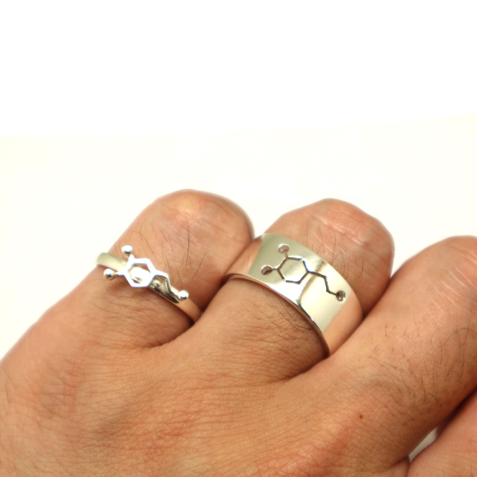 Dopamine Molecule Promise Ring for Couple - His and Her Matching ...