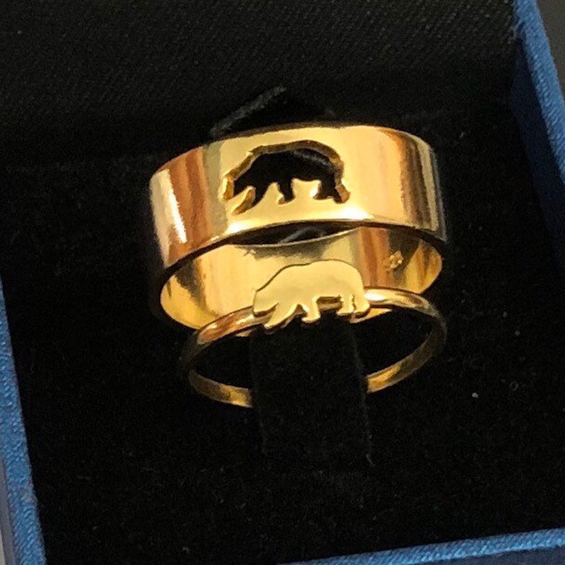 Bear Couple Set Promise Ring Bear Jewelry Bear Ring | Etsy