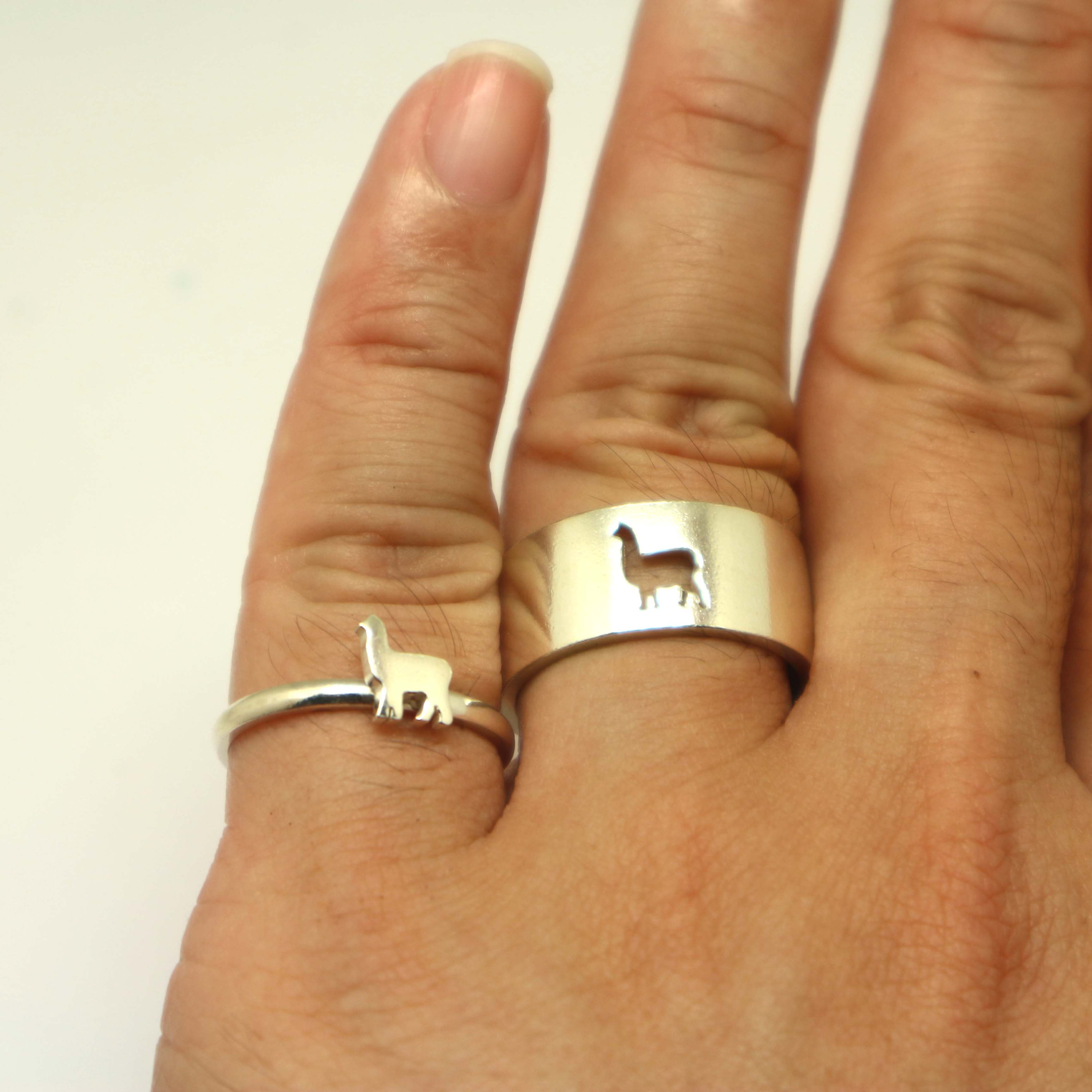 Llama Promise Ring for Couples Alpaca Animal Jewelry | Etsy