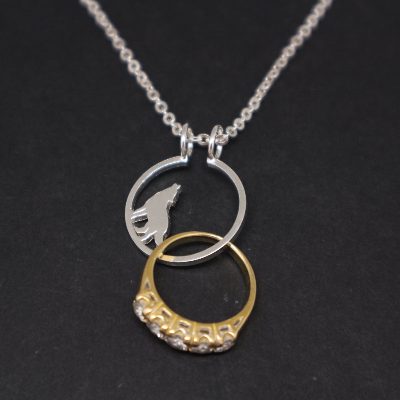Silver Wolf Ring Holder Necklace - Wolf Jewelry, Teen Wolf, Fox, Animal ...