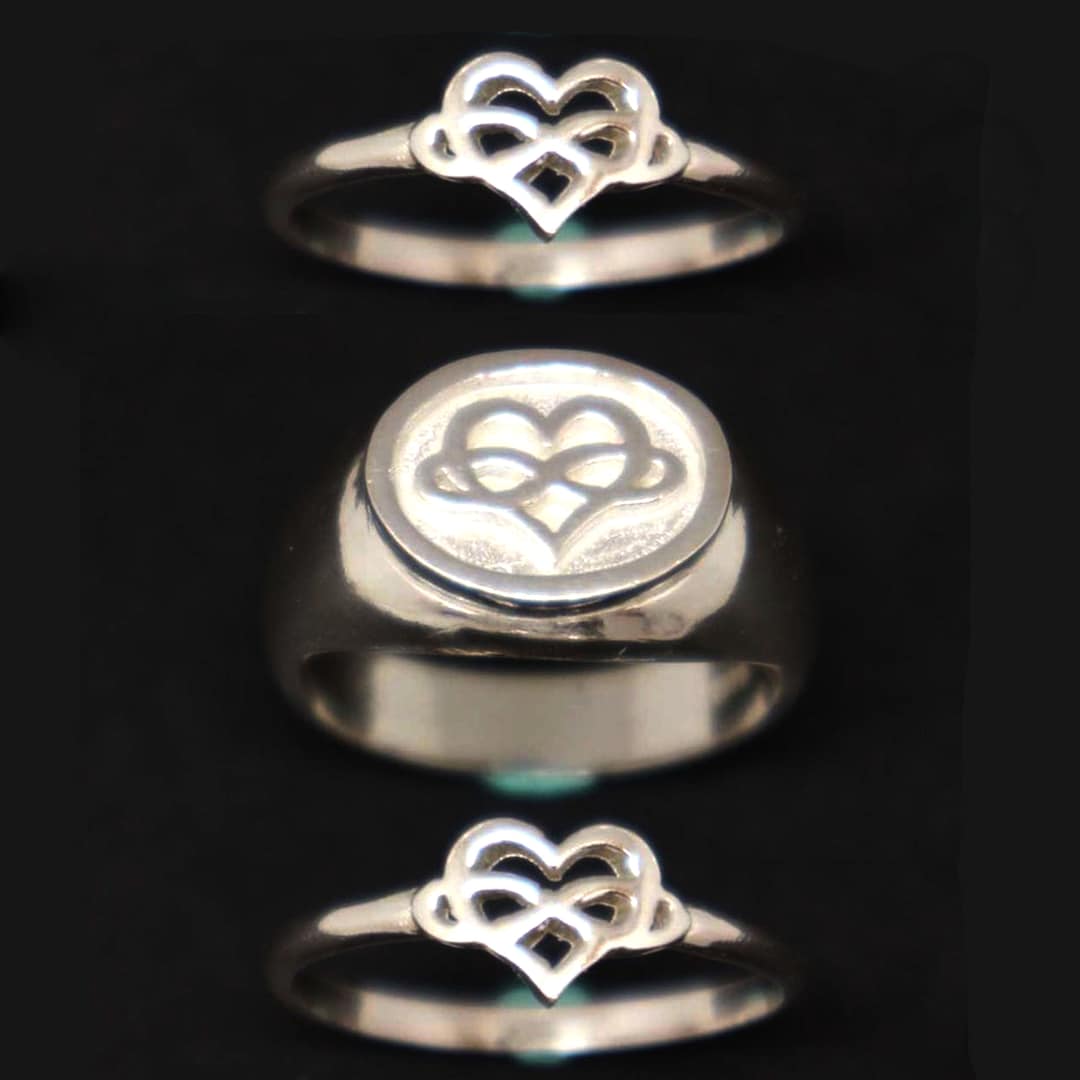 Silver Polyamory Throuple Ring - Polyamory Jewelry, Polyamorous ...
