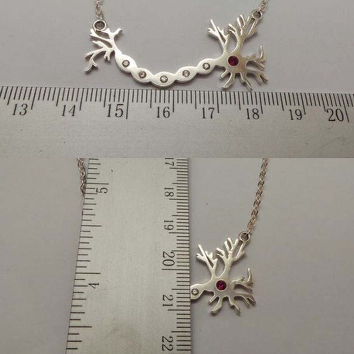 Silver Neuron Neuroscience Necklace - Science Anatomy Biology Jewelry ...