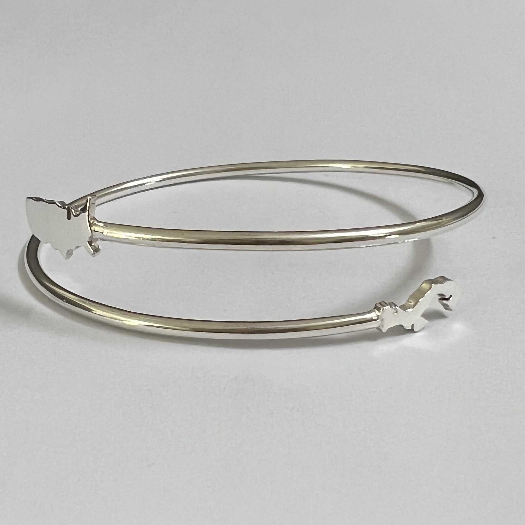 Personalized State to State Bracelet Sterling Silver Long | Etsy