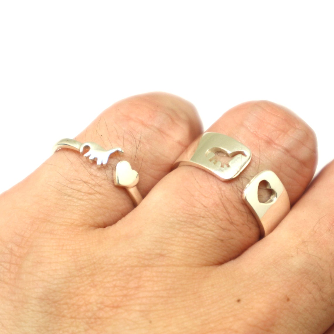 Dinosaur Heart Promise Ring for Couples Dino Jewelry | Etsy
