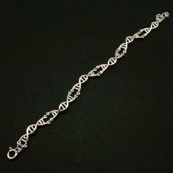 Silver DNA Science Bracelet for Women Dna Helix Link Chain - Etsy