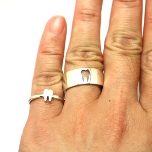 Dentist Teeth Promise Ring for Couples - Tooth Jewelry, Matching His ...