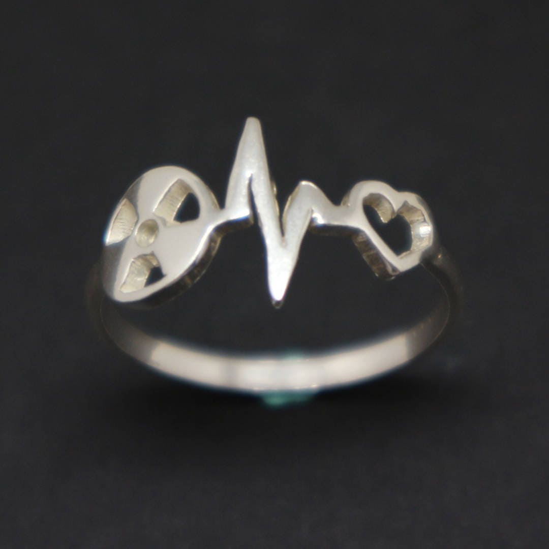 Silver Radiologic Technologist Heartbeat Ring - Doctor Medical ...