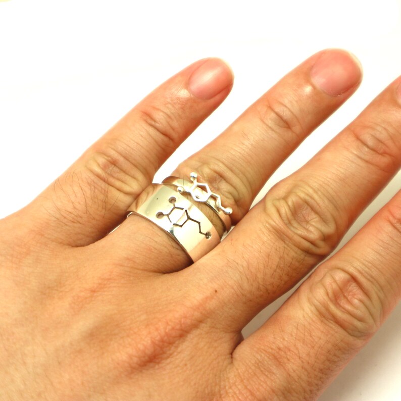 Dopamine Molecule Promise Ring for Couple - His and Her Matching ...