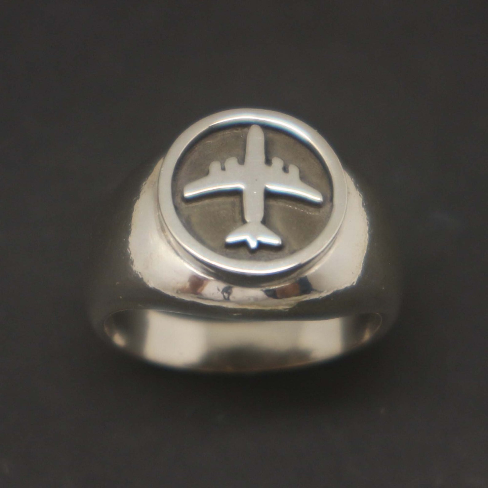 Pilot Graduation Gift Airplane Signet Ring - Aviator Gift for Dad ...