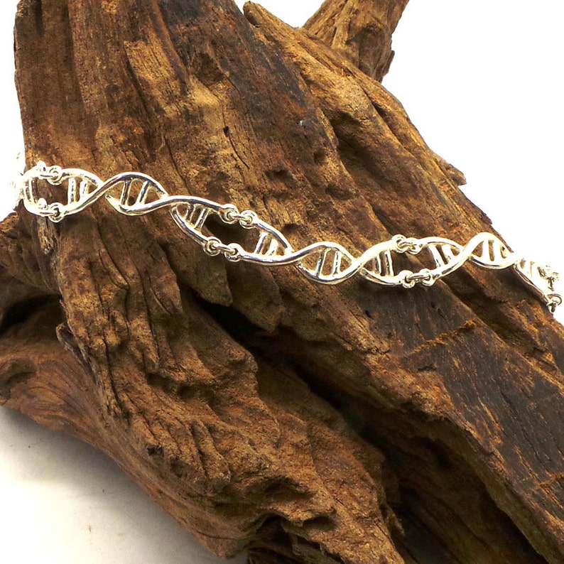 Silver DNA Science Bracelet for Women Dna Helix Link Chain - Etsy