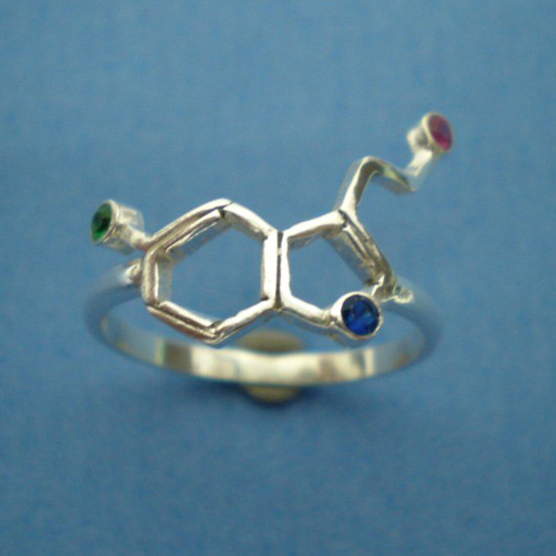 Sterling Silver Serotonin Molecule Ring Science Chemistry | Etsy