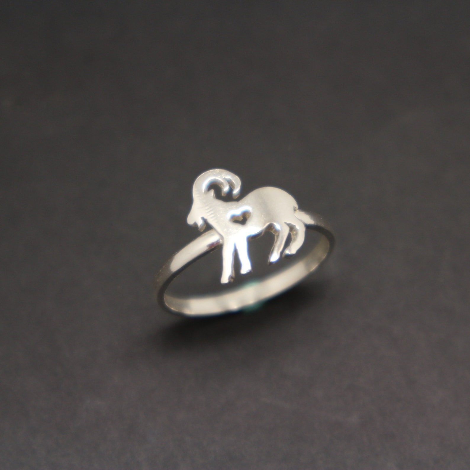 Silver Goat Ring Ram Goat Animal Jewelry Vegan Gift for | Etsy