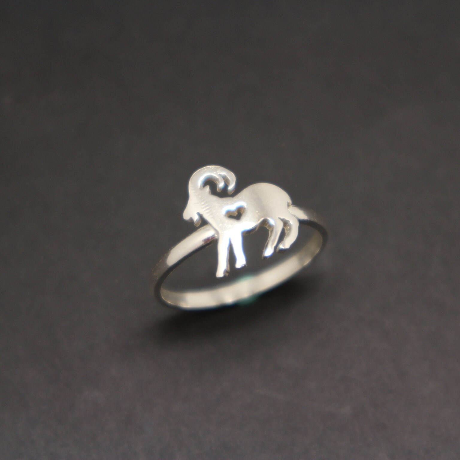 Silver Goat Ring Ram Goat Animal Jewelry Vegan Gift for | Etsy