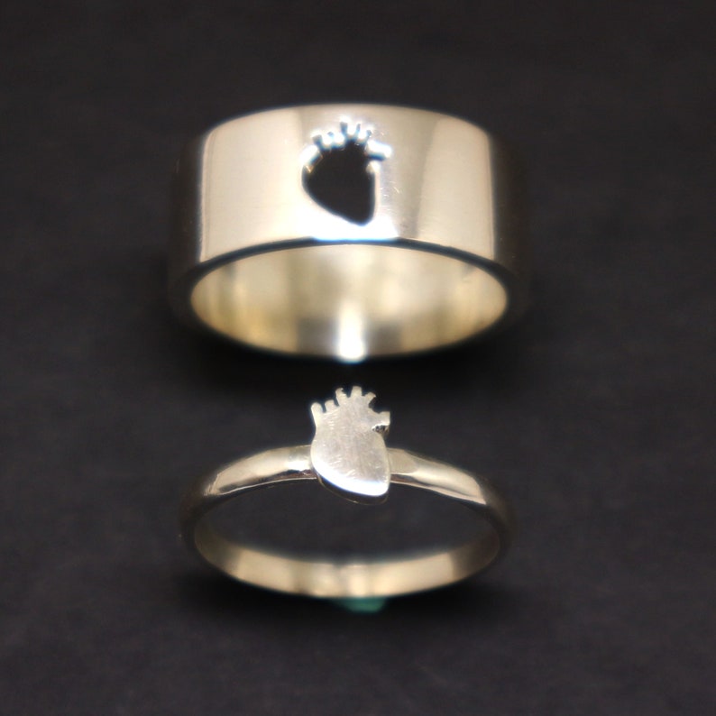 Surgeon Anatomical Heart Promise Ring for Couples - Doctor Jewelry ...