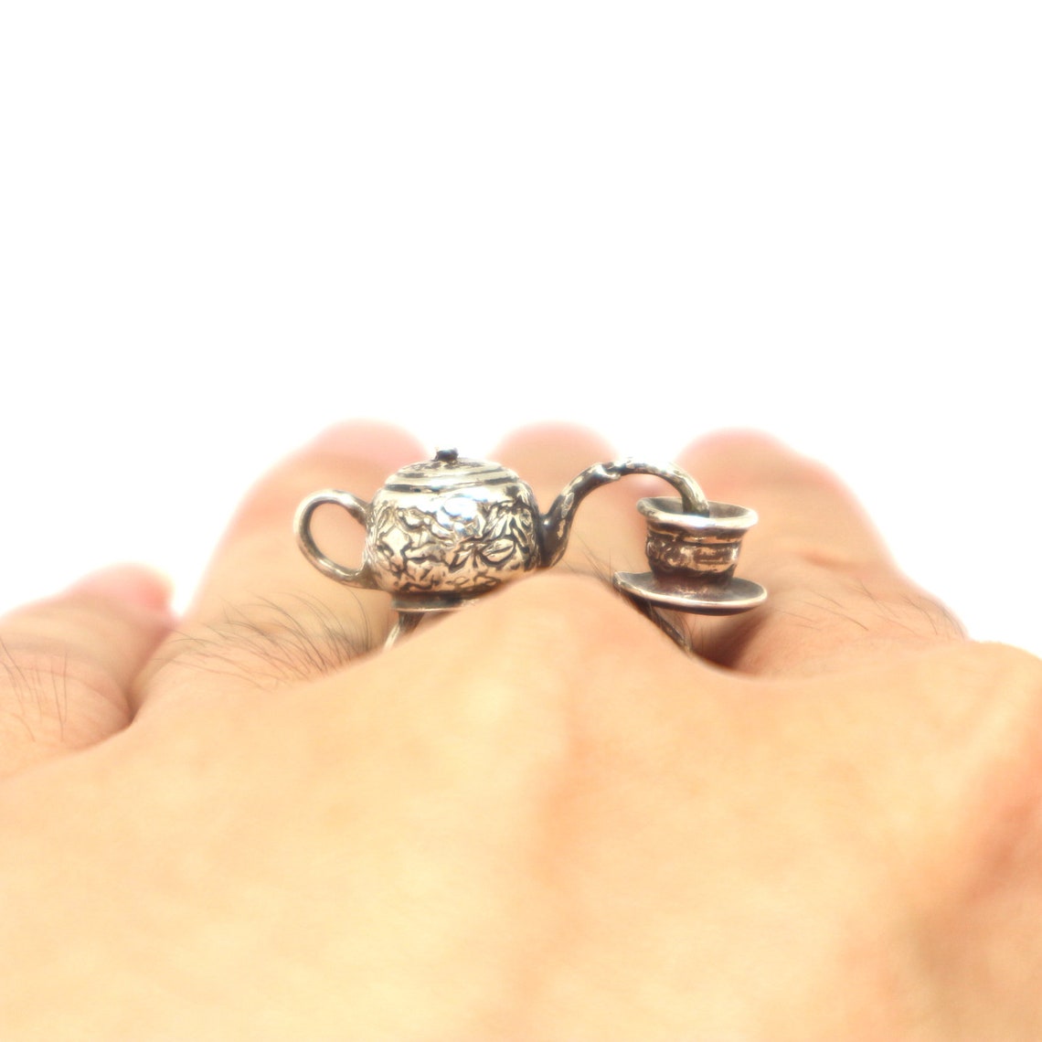 Silver Miniature Boho Teapot Ring Unisex Bohemian Kettle - Etsy