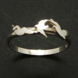 Three Birds Be Brave Always Silver Ring Simple Cute Inspired Ring, Midi ...