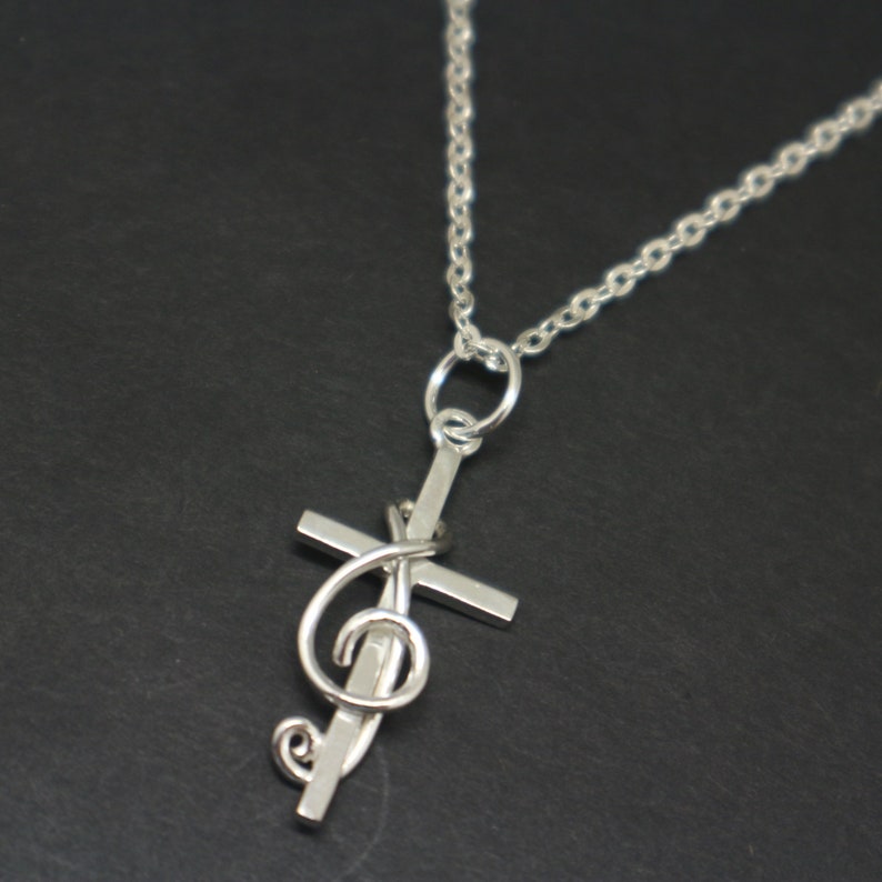 Music Note Cross Necklace Pendant Treble Clef Jewelry Gift - Etsy