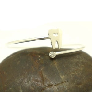 Silver Tooth Bracelet Bangle - Teeth Jewelry, Dentist Jewelry Gift for ...