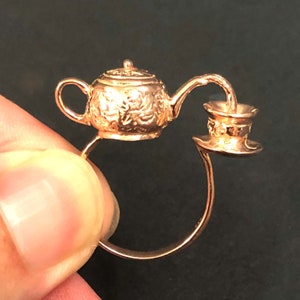 Rose Gold Teapot and Cup Ring - Unisex Teapot Fashion Gifts for Tea ...