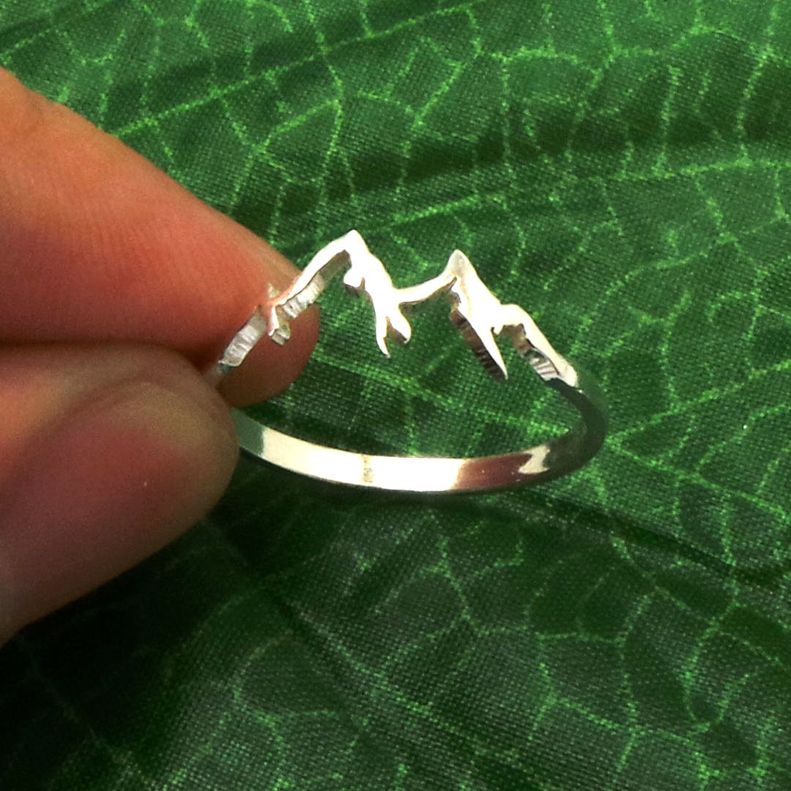 Sterling Silver Mountain Range Ring Nature Motivation - Etsy