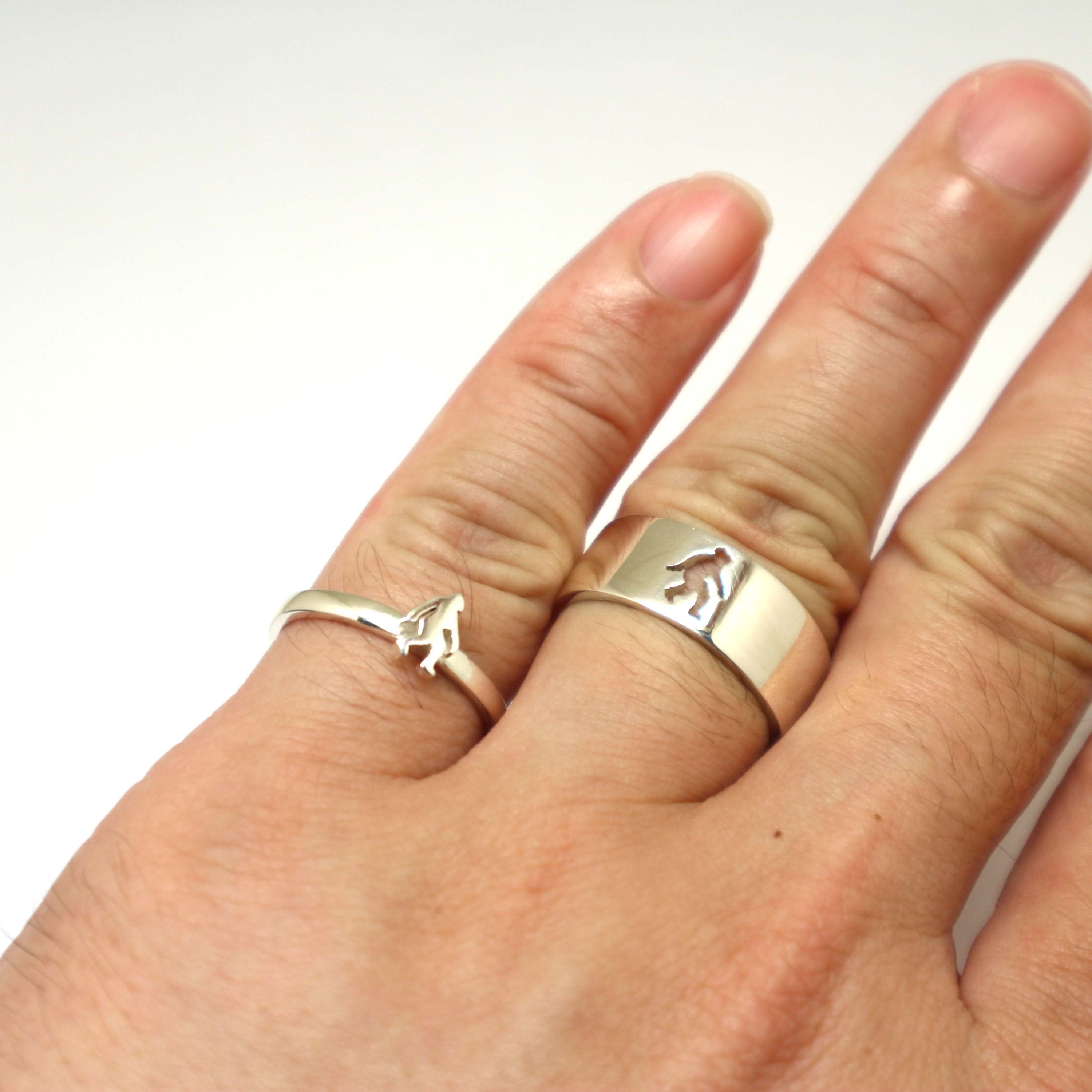 Bigfoot Matching Promise Ring for Couples Big Foot Jewelry | Etsy