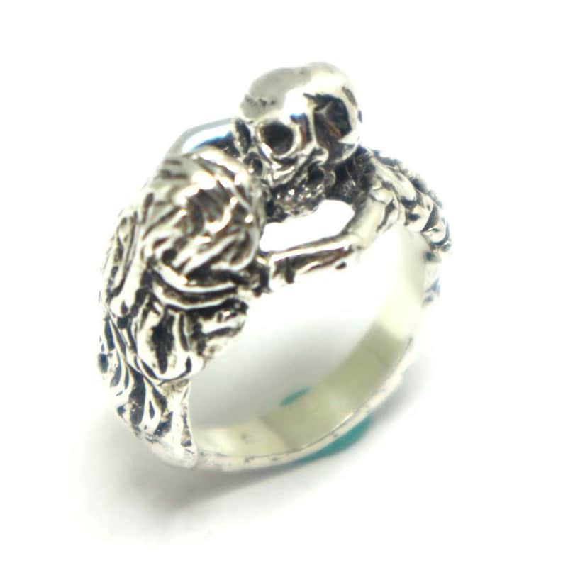 Silver Skull Kissing Women Ring Skull Ring Skull Jewelry - Etsy