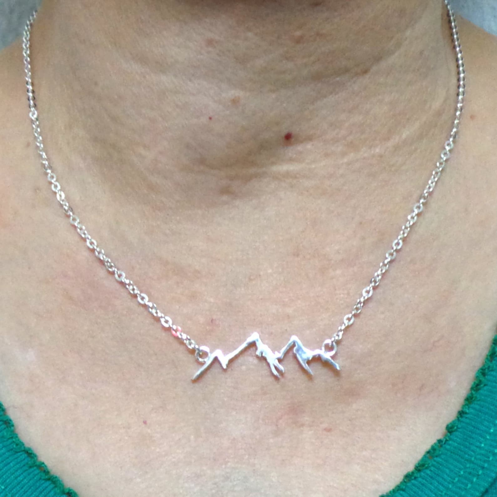 Mountain Range Colorado Necklace - Silver Mountain Range Jewelry ...