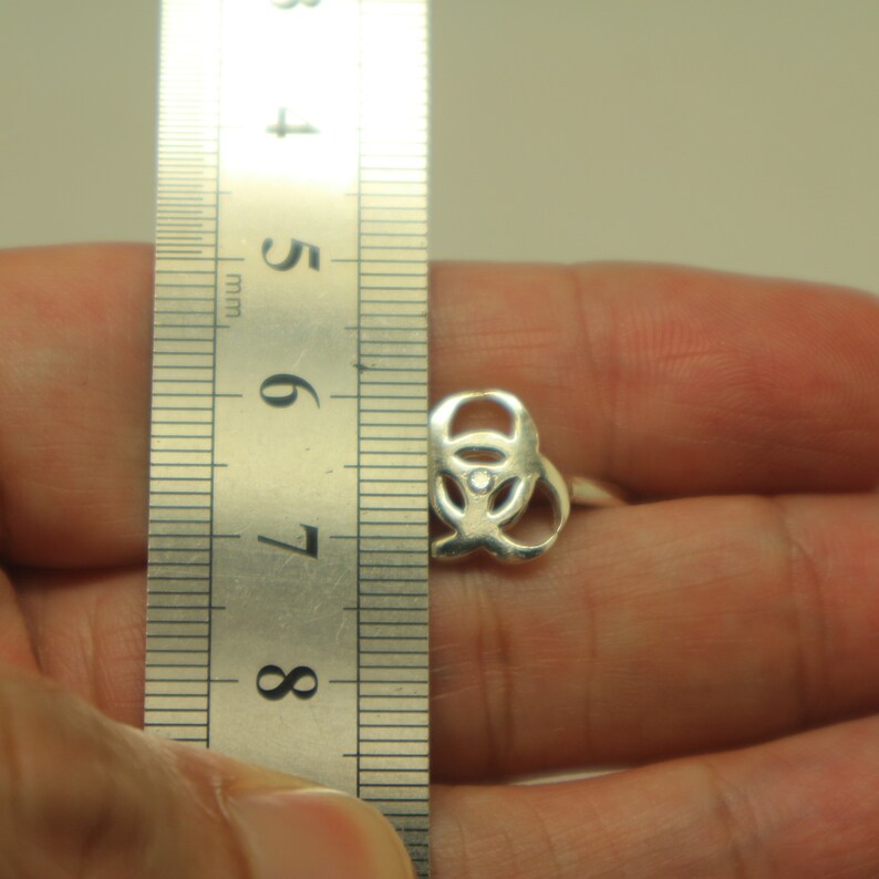 Silver Biohazard Symbol Ring Zombie Gift for Her Best - Etsy