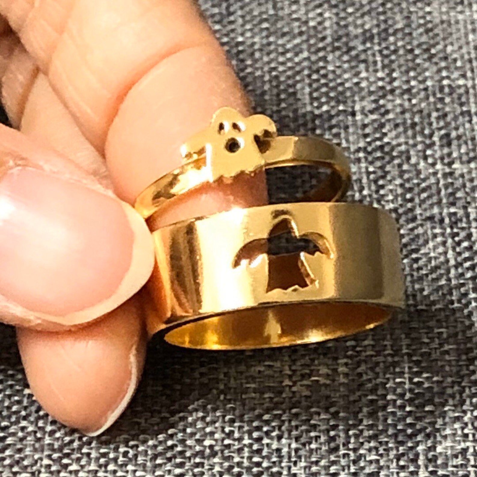 Ghost Promise Ring for Couples Sterling Silver Handmade - Etsy