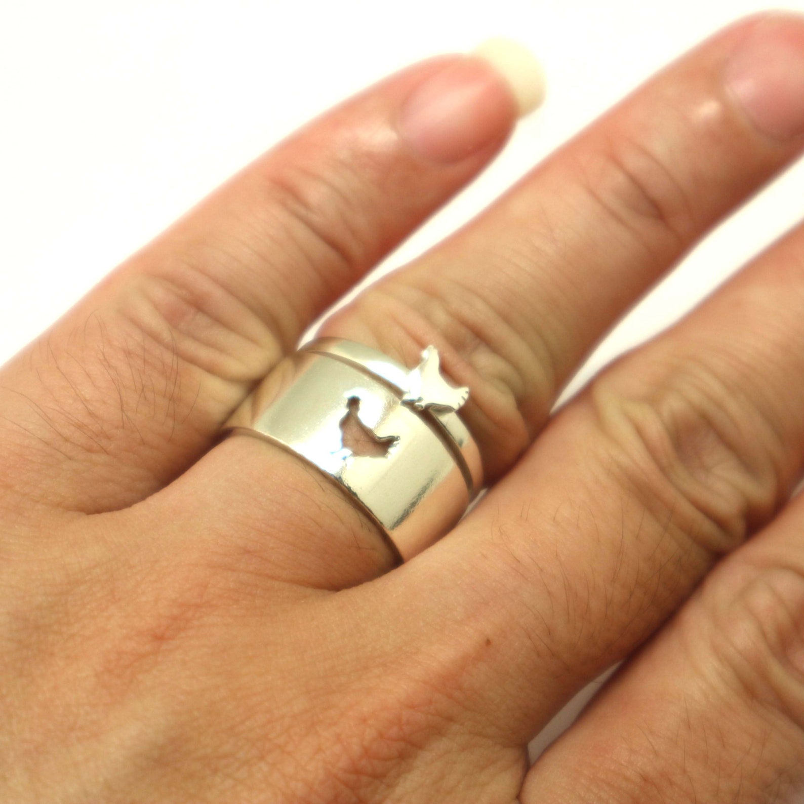 Chicken Promise Ring for Couple - Chicken Jewelry, His and Her Matching ...