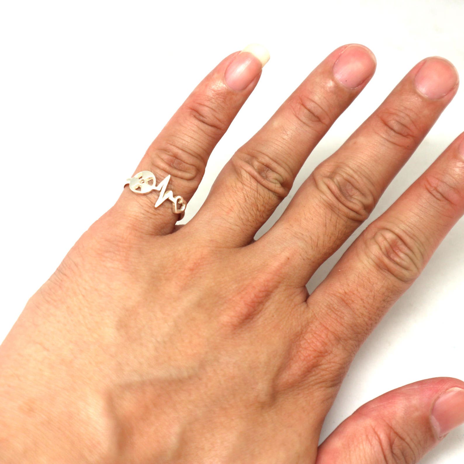 Silver Radiologic Technologist Heartbeat Ring Doctor Medical | Etsy