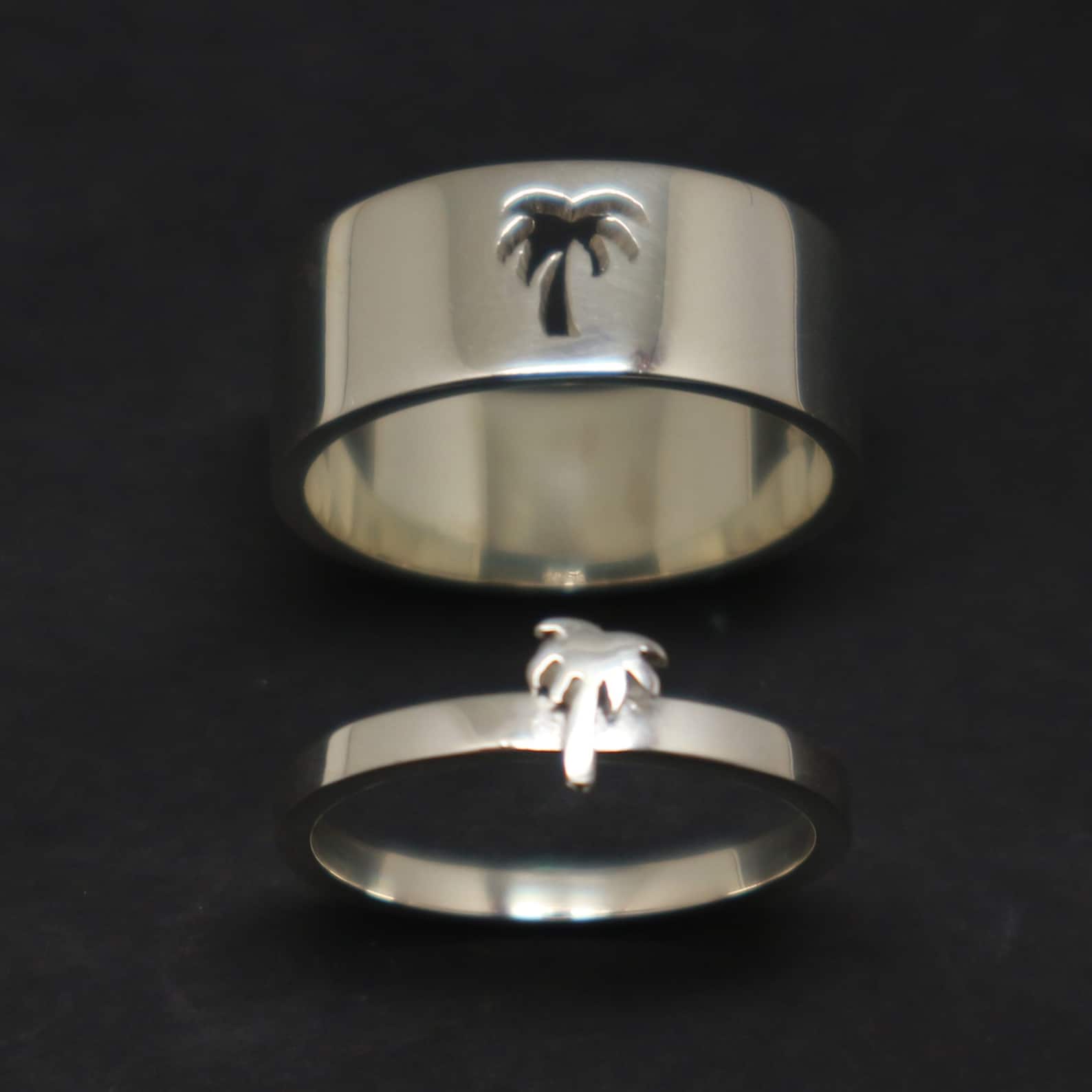 Beach Palm Tree Promise Ring for Couples Summer Jewelry - Etsy