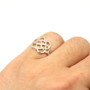 Silver Polyamory Heart Infinity Knot Ring - Throuple Ring Pride Jewelry ...