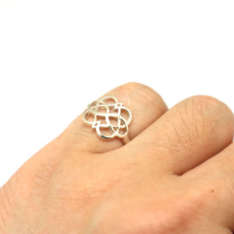 Silver Polyamory Heart Infinity Knot Ring Lgbt Pride - Etsy