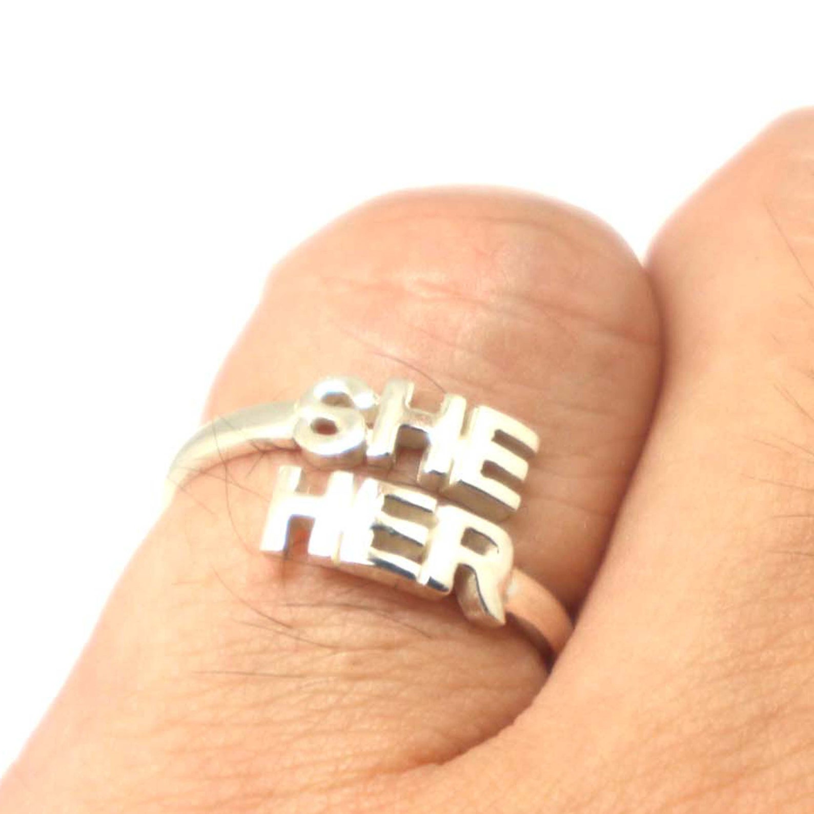 Pronoun Gender She Her Ring Pride Jewelry Trans | Etsy