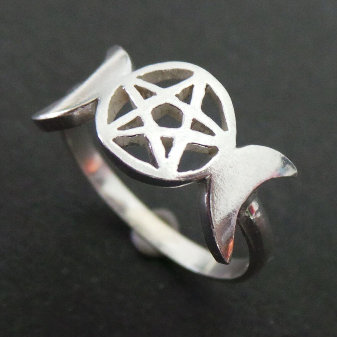 Silver Pentagram Ring Wiccan Jewelry Pentagram Jewelry | Etsy