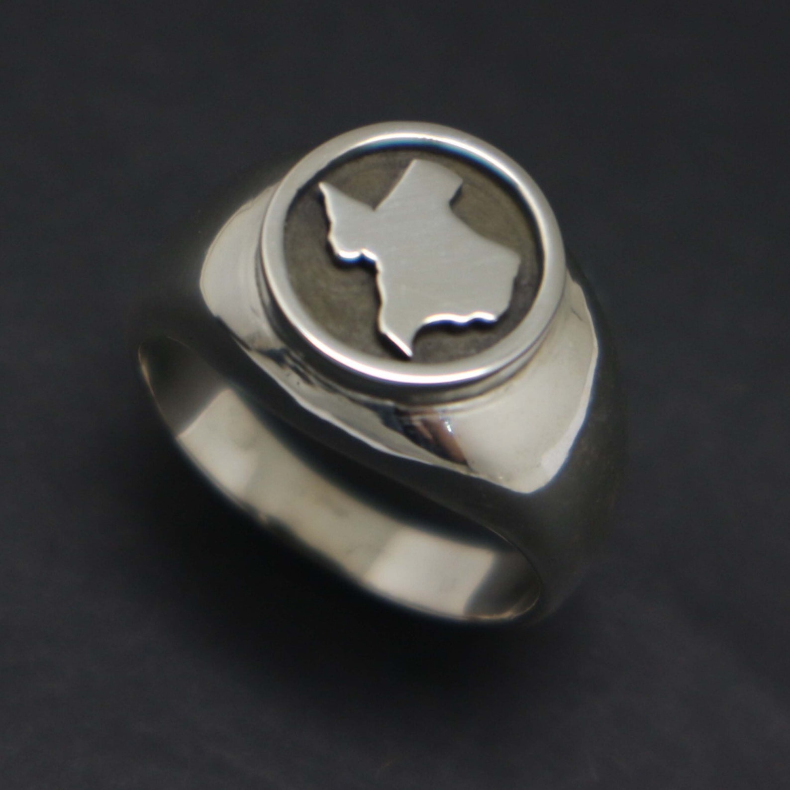 Silver Texas Signet Ring - Texas Home Pride Jewelry for Dad, State, Map ...