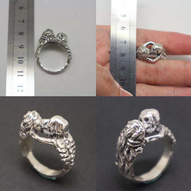 Silver Skull Kissing Women Ring Skull Ring Skull Jewelry - Etsy