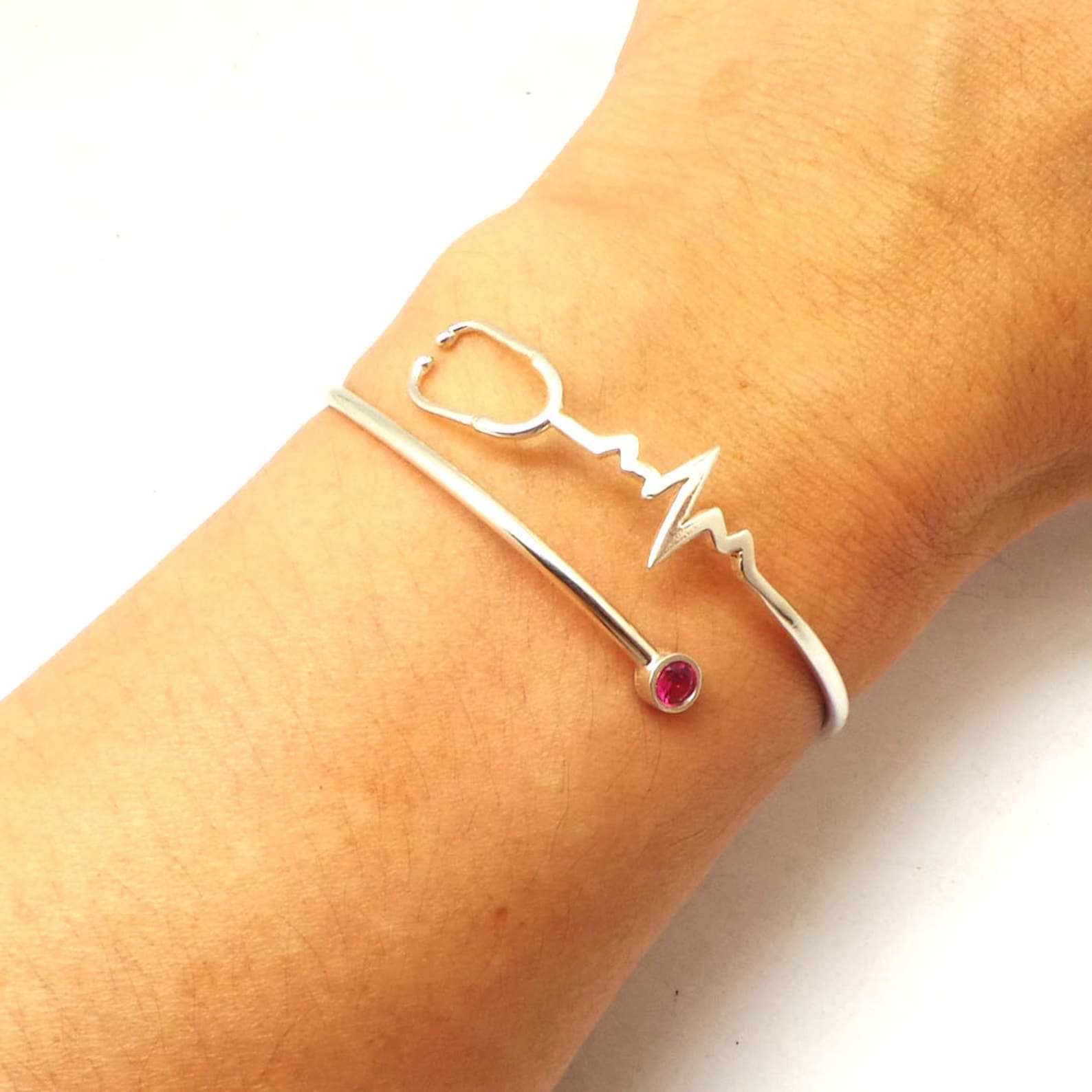 Nurse Registered Heart Beat Stethoscope Bracelet, EKG, ECG ...