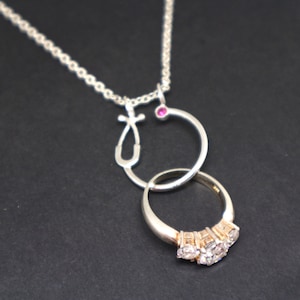 Nurse Ring Holder Necklace - Stethoscope Necklace, Registered Rn Nurse ...