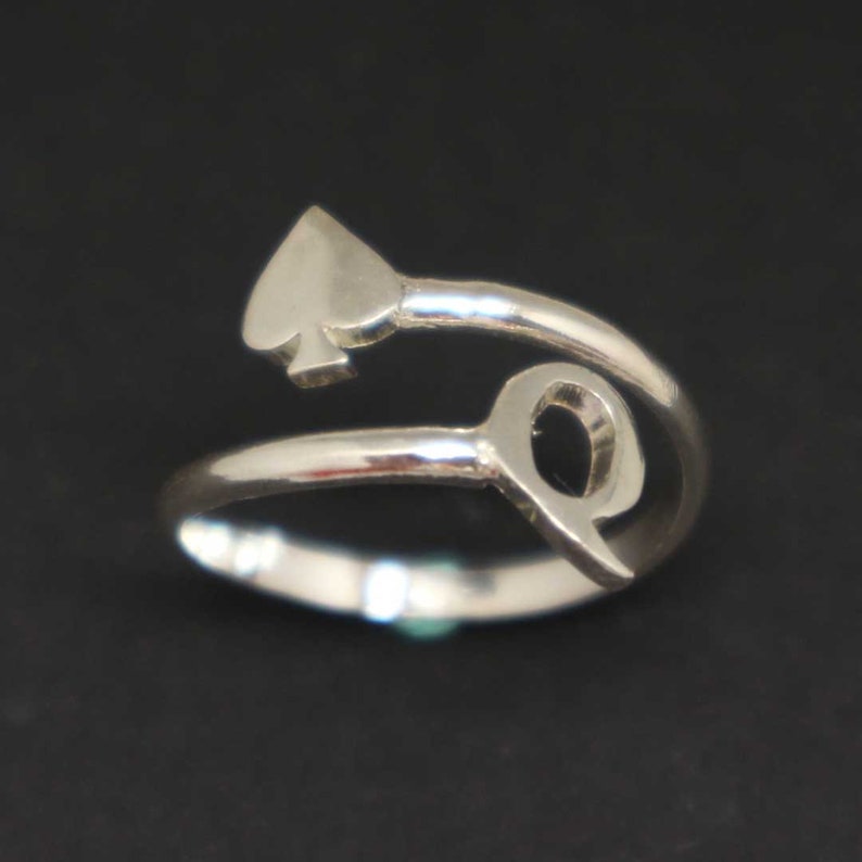 Silver Queen of Spade Ring Queen of Spade Jewelry Bdsm - Etsy