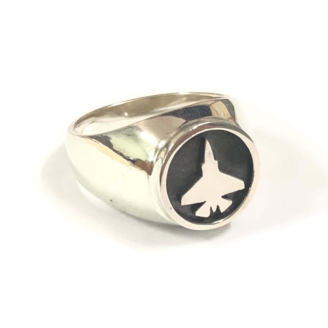 Air Force Plane Signet Ring for Men - Silver Airplane Jewelry Gift for ...